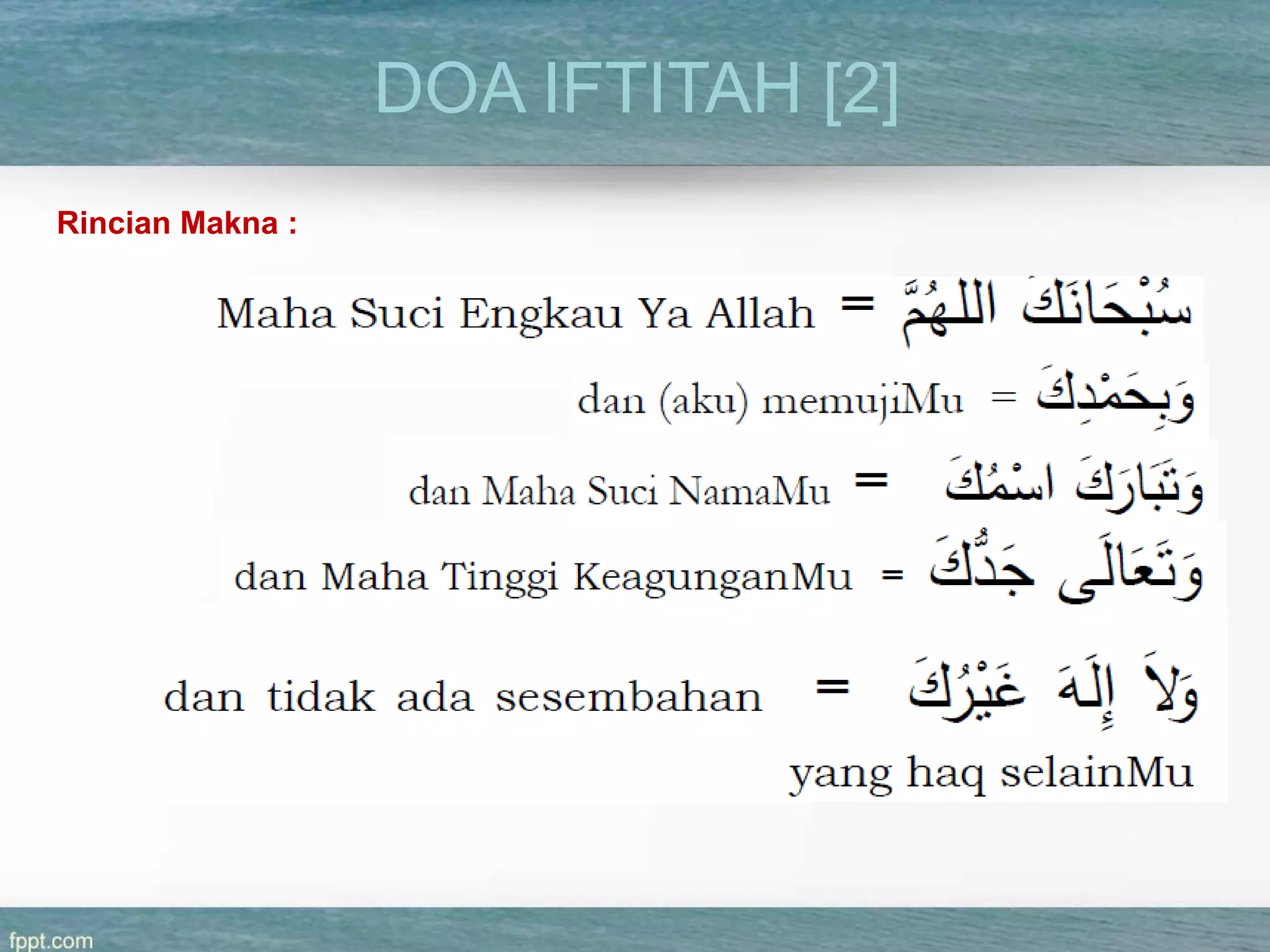 Memahami bacaan sholat-Takbir dan Doa Iftitah | PPT