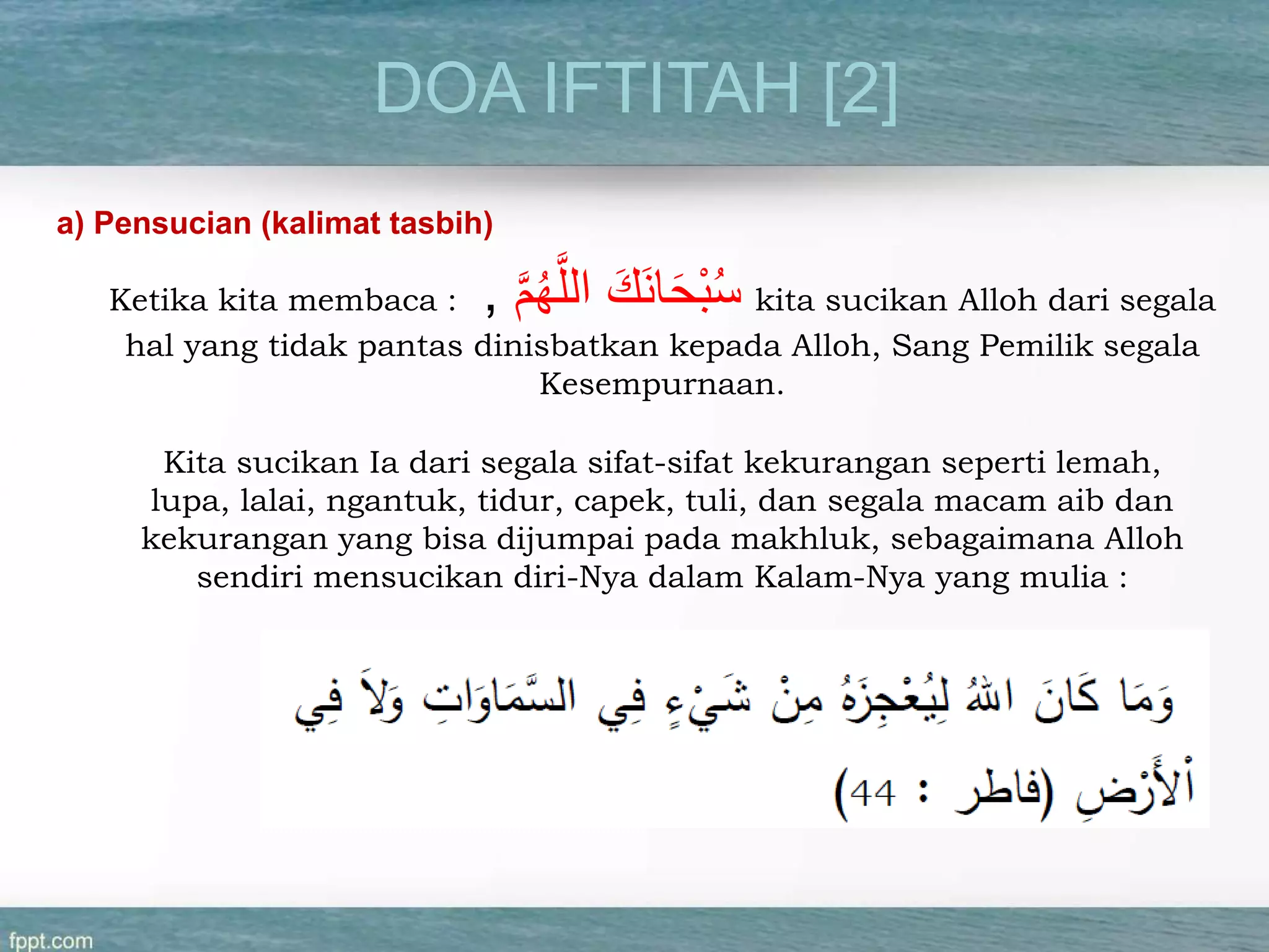 Memahami bacaan sholat-Takbir dan Doa Iftitah | PPT