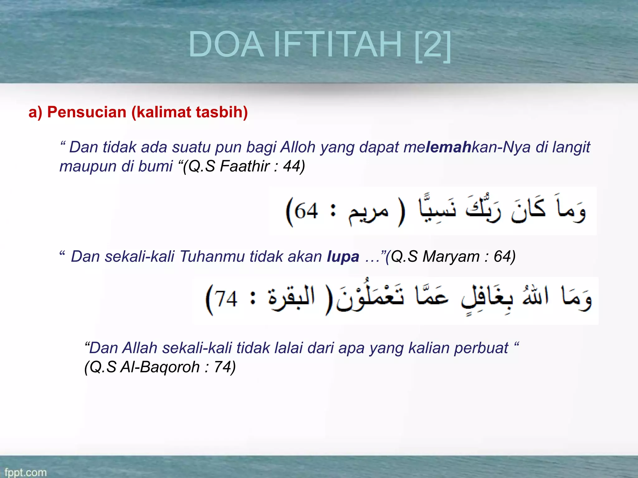 Memahami bacaan sholat-Takbir dan Doa Iftitah | PPT