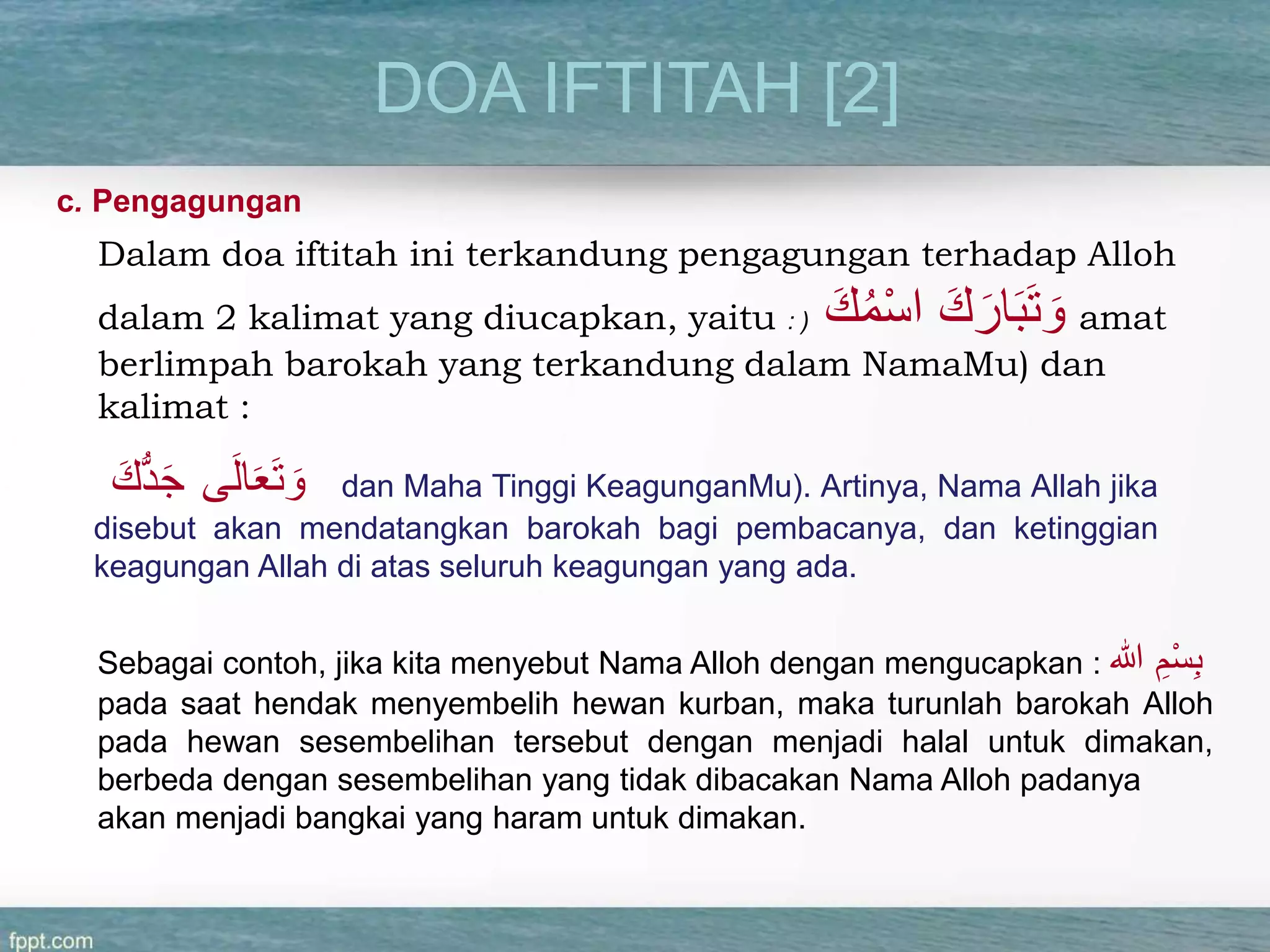 Memahami bacaan sholat-Takbir dan Doa Iftitah | PPT