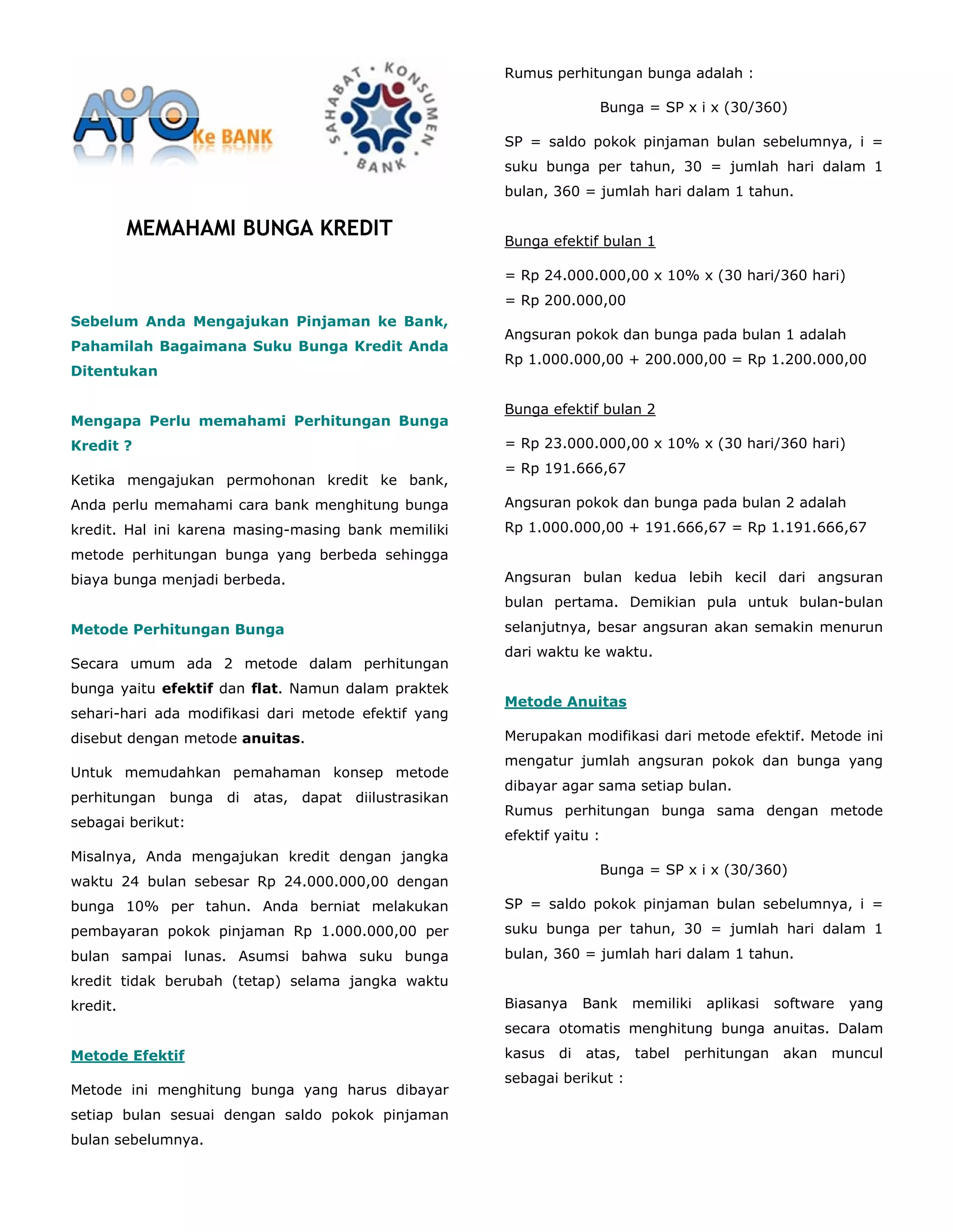 Memahami bunga kredit | PDF