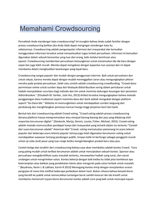 Memahami crowdsourcing | PDF