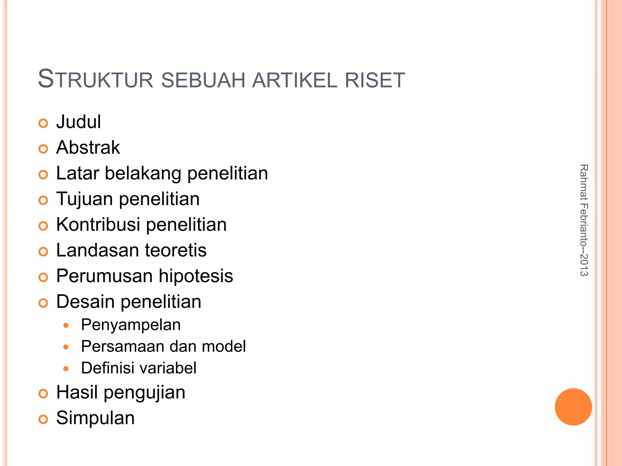 Memahami dan mendapatkan ide riset dari sebuah artikel | PPTX