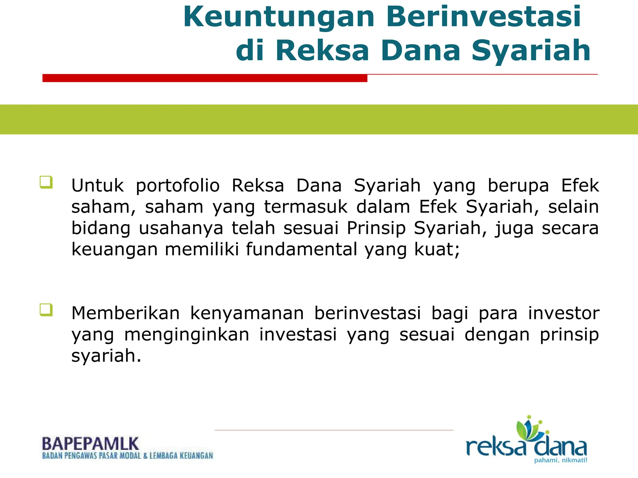 Memahami Reksa Dana Syariah dan financial Islamic Planning | PPT