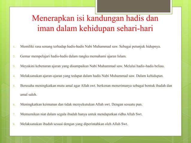 Memahami hadis tentang iman dan ibadah 1 | PPT