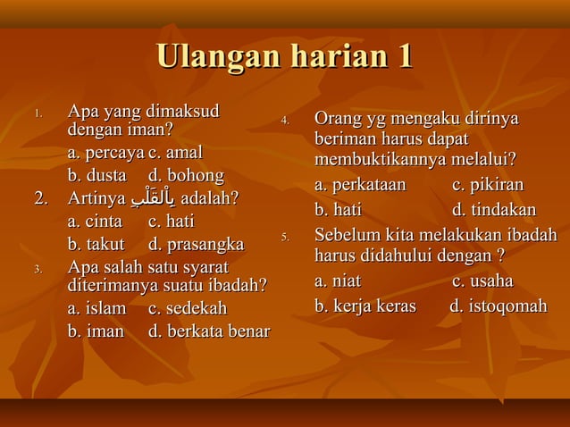 Memahami hadis tentang iman dan ibadah | PPT