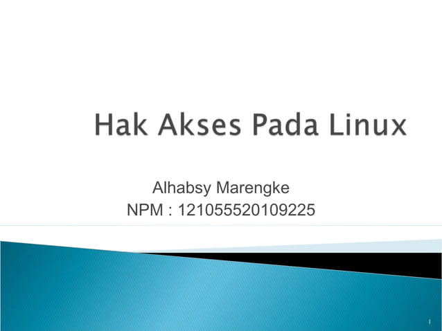 Memahami hak akses di linux | PPT