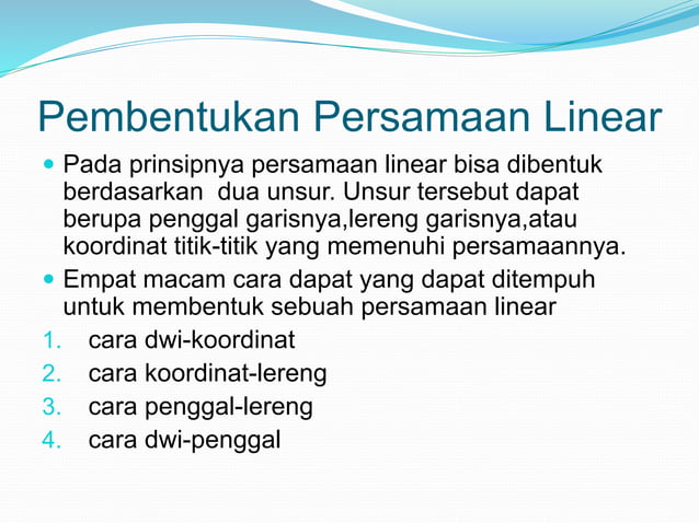 Memahami hubungan linear dan aplikasinya dalam ekonomi | PPT