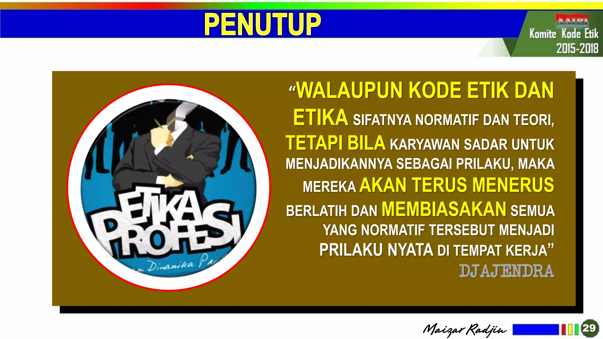 Memahami implementasi kode etik auditor intern pemerintah aaipi-apip | PDF