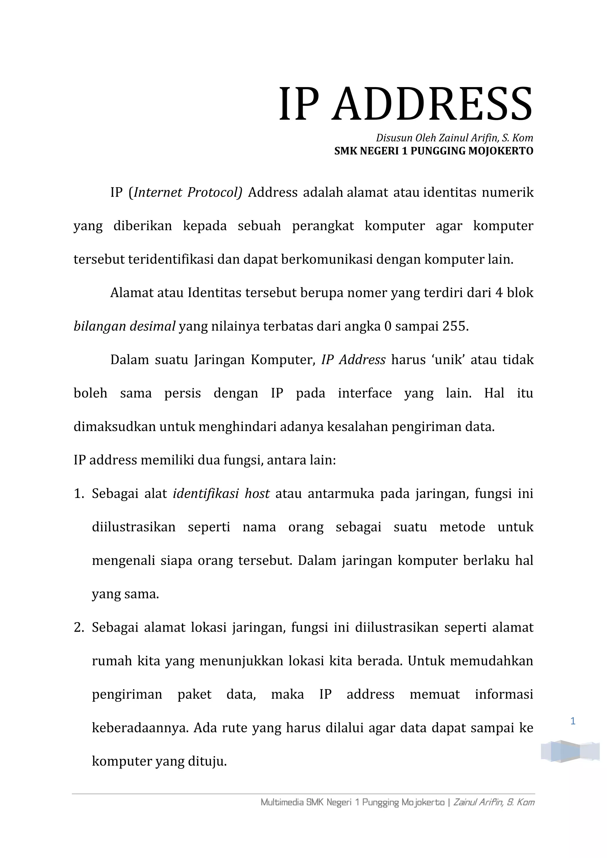 Memahami ip address | PDF