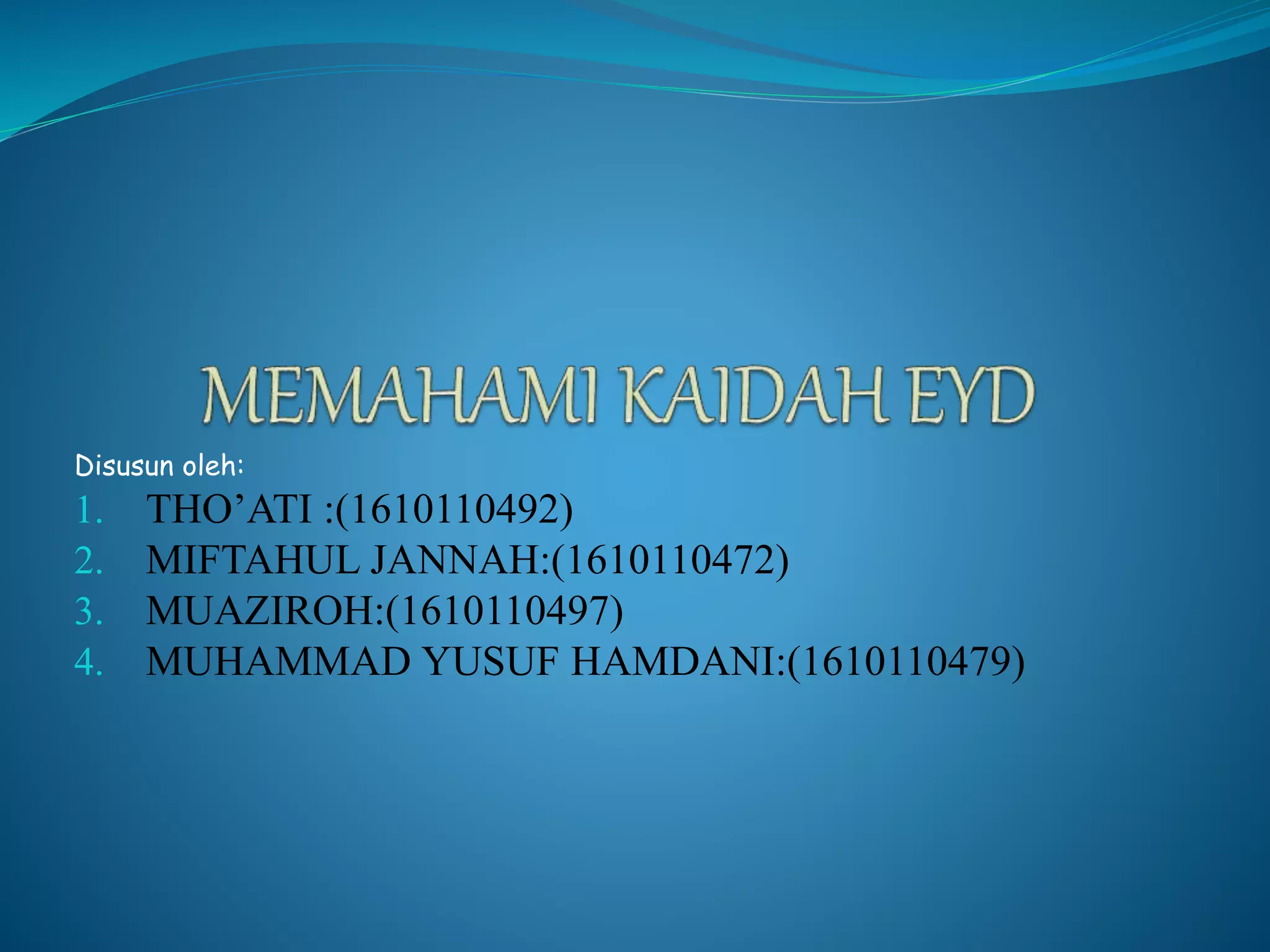 Memahami kaidah eyd | PPTX