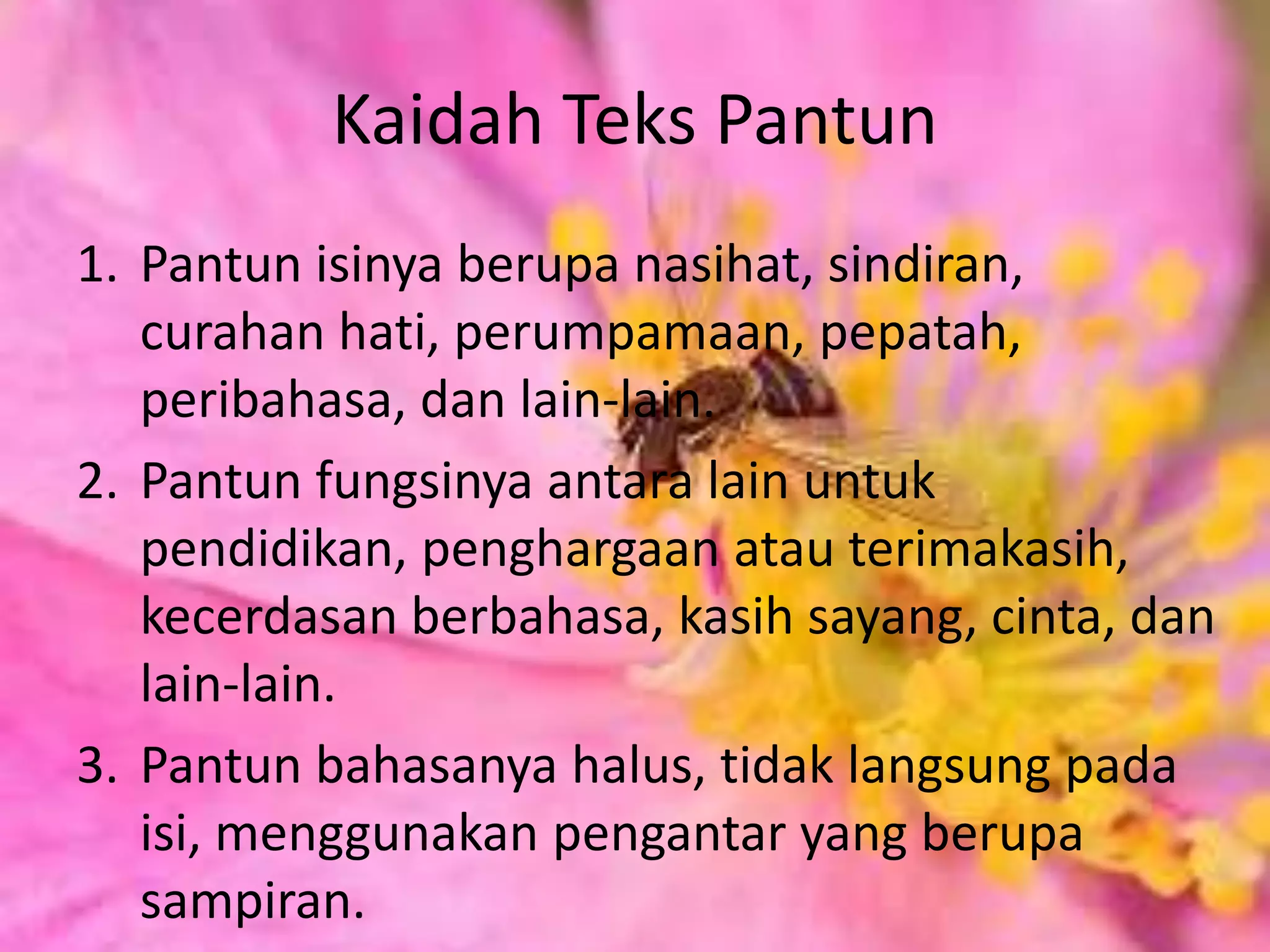 Memahami kaidah kebahasaan teks pantun | PPTX