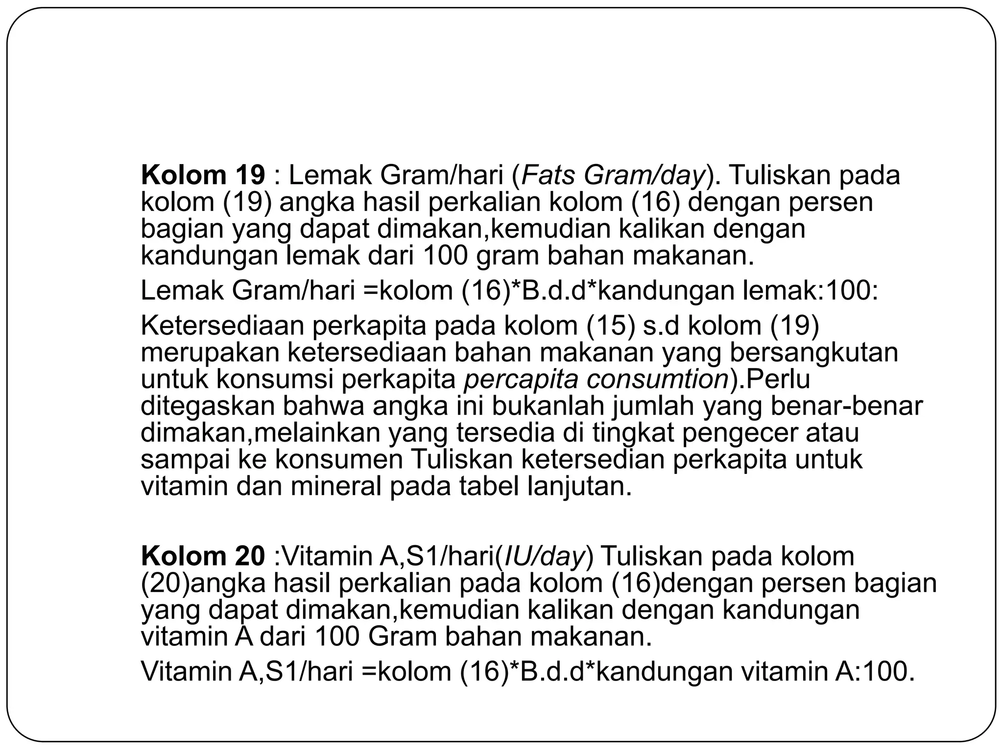 Memahami konsep neraca bahan makanan | PPTX