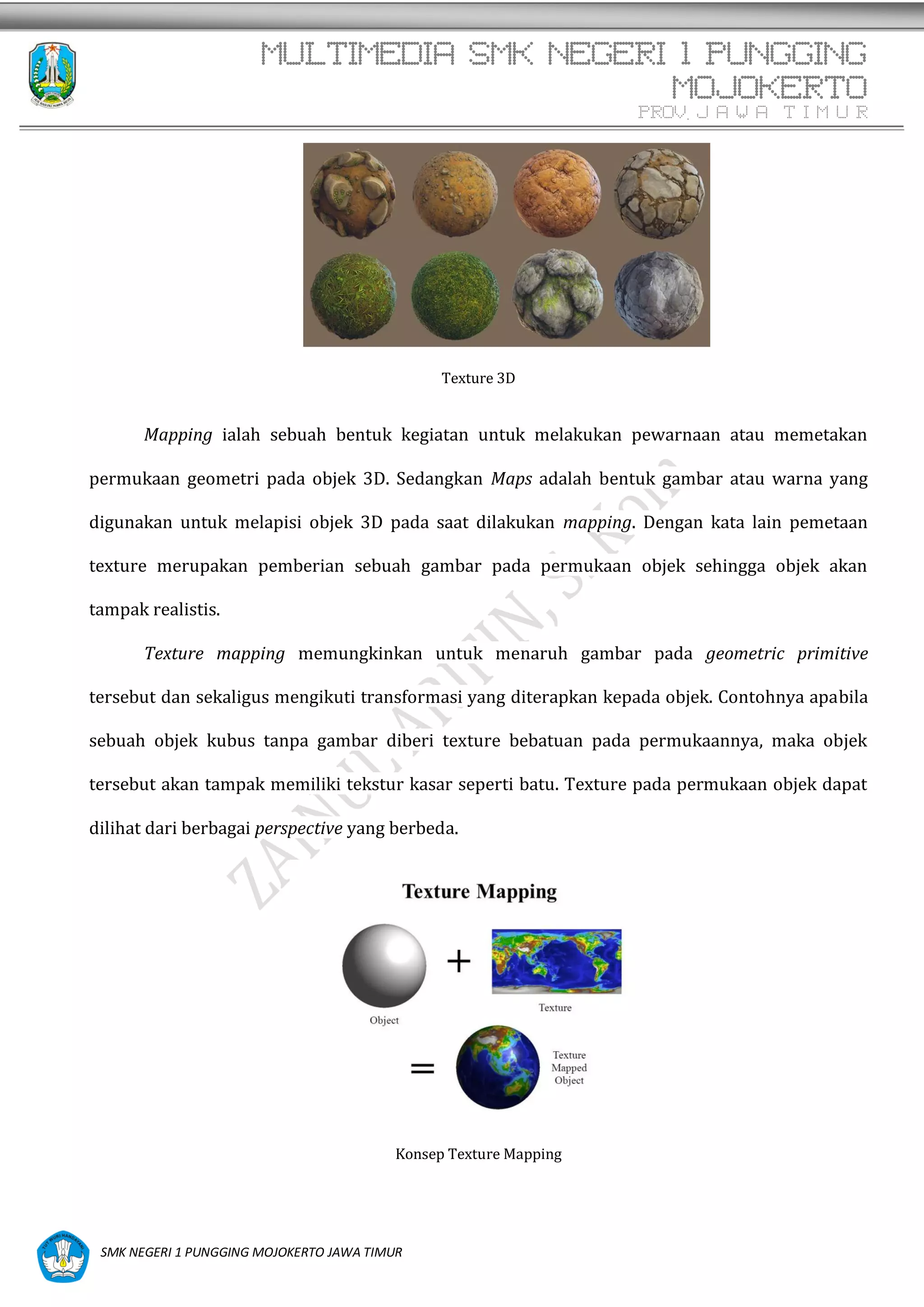 Animasi 2D dan 3D KD : Memahami material pada object 3 d | PDF