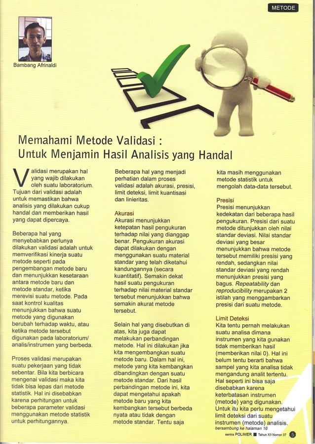 Memahami Metode Validasi Untuk Menjamin Hasil Analisis Yang Handal Pdf