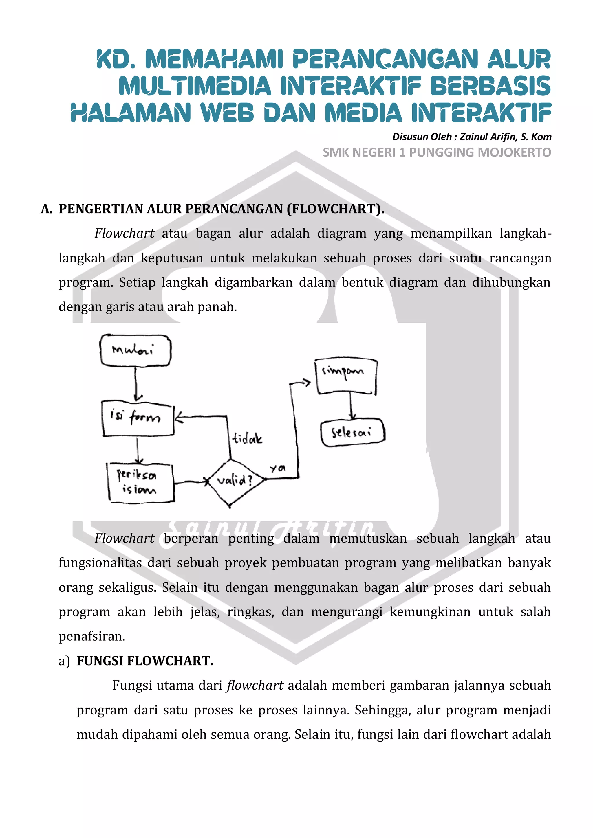 Memahami perancangan alur multimedia interaktif berbasis halaman web dan media interaktif | PDF