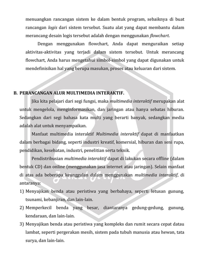 Memahami perancangan alur multimedia interaktif berbasis halaman web dan media interaktif | PDF