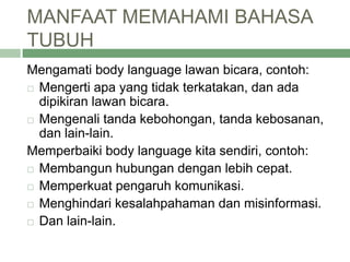 Memahami seseorang lewat body language | PPTX