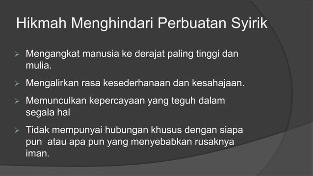 Memahami syirik dalam islam | PPTX