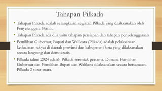 TAHAPAN & MASALAH KRUSIAL PADA PILKADA SERENTAK TAHUN 2024 | PPTX