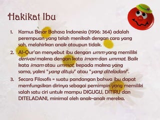 Memaknai arti seorang ibu | PPTX