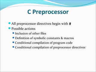 Memory allocation in c | PPT | Programming Languages | Computing