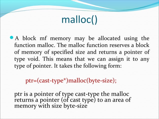 Memory allocation in c | PPT | Programming Languages | Computing