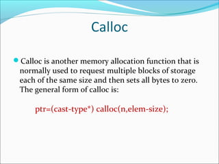 Memory allocation in c | PPT