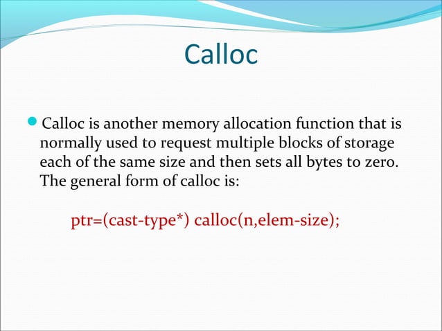 Memory allocation in c | PPT | Programming Languages | Computing