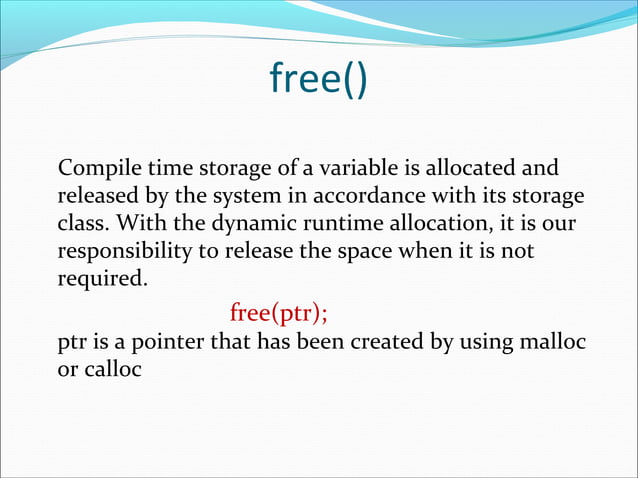 Memory allocation in c | PPT | Programming Languages | Computing