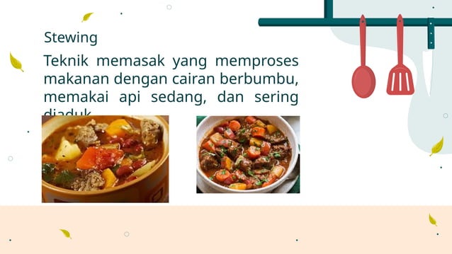 Memasak dan Metode Memasak blanching simmering poaching | PPTX