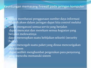 Memasang firewall | PPT