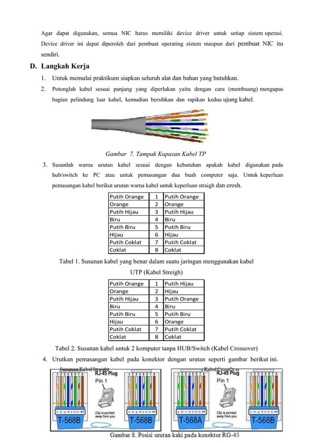 Laporan Praktek Jaringan Komputer "Memasang kabel jaringan" | DOCX