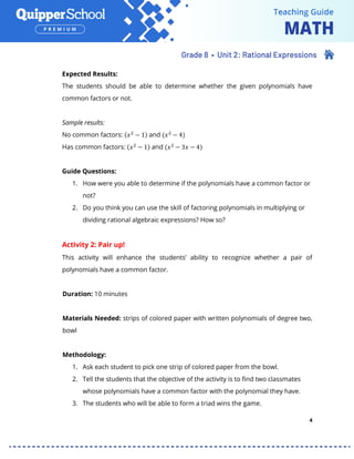 ME Math 8 Q1 0204 TG.pdf Teaching Guide | PDF
