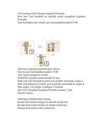 Matematika Kelas II : Membaca dan menentukan jam | DOCX