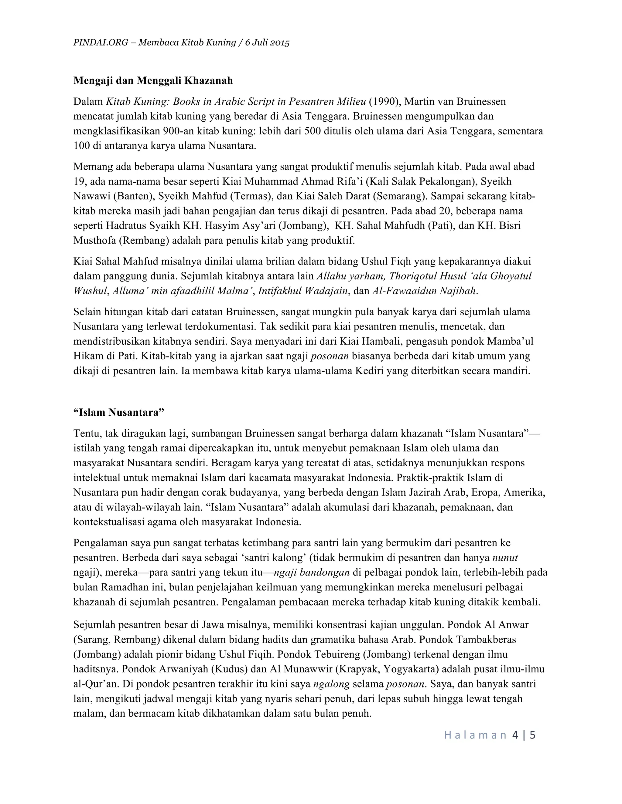 Membaca Kitab Kuning | PDF