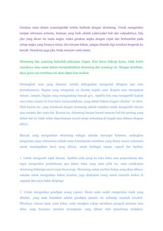Membaca scanning dan membaca skimming | DOCX