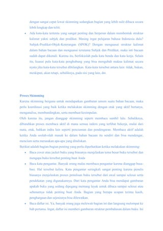 Membaca scanning dan membaca skimming | DOCX