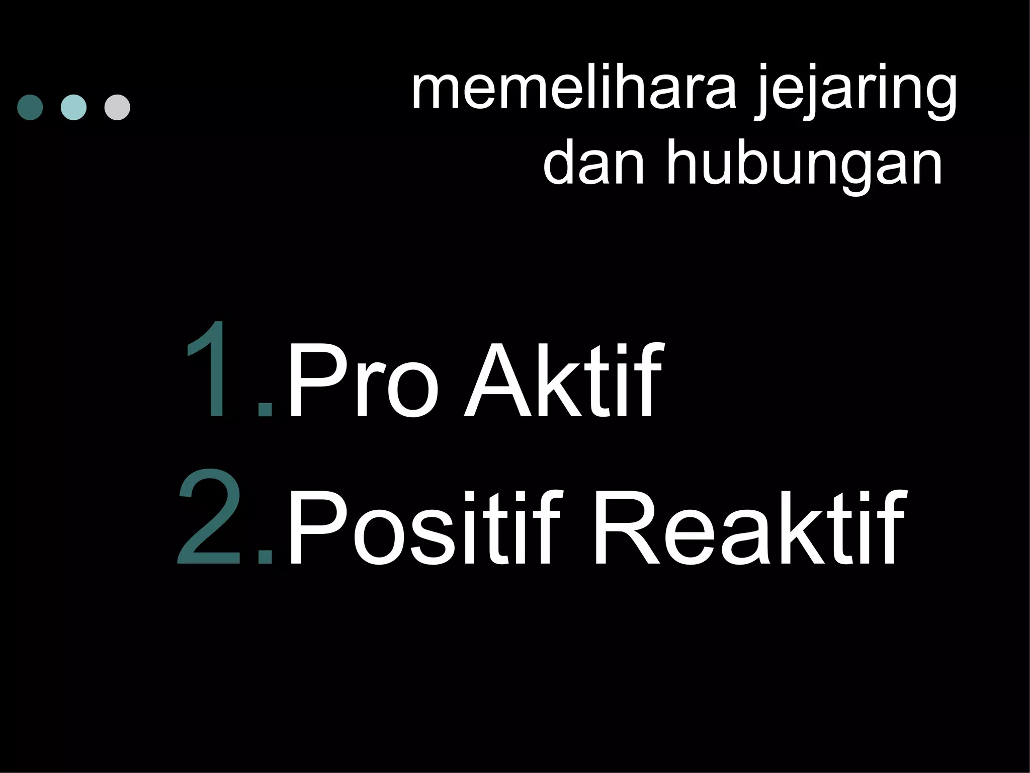 Networking and Relationship ( Membangun Jejaring dan Hubungan) | PPT