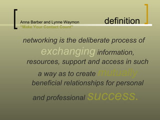 Networking and Relationship ( Membangun Jejaring dan Hubungan) | PPT