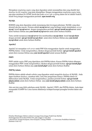 Membangun Website Lowongan Kerja Sederhana dengan NodeJS | PDF