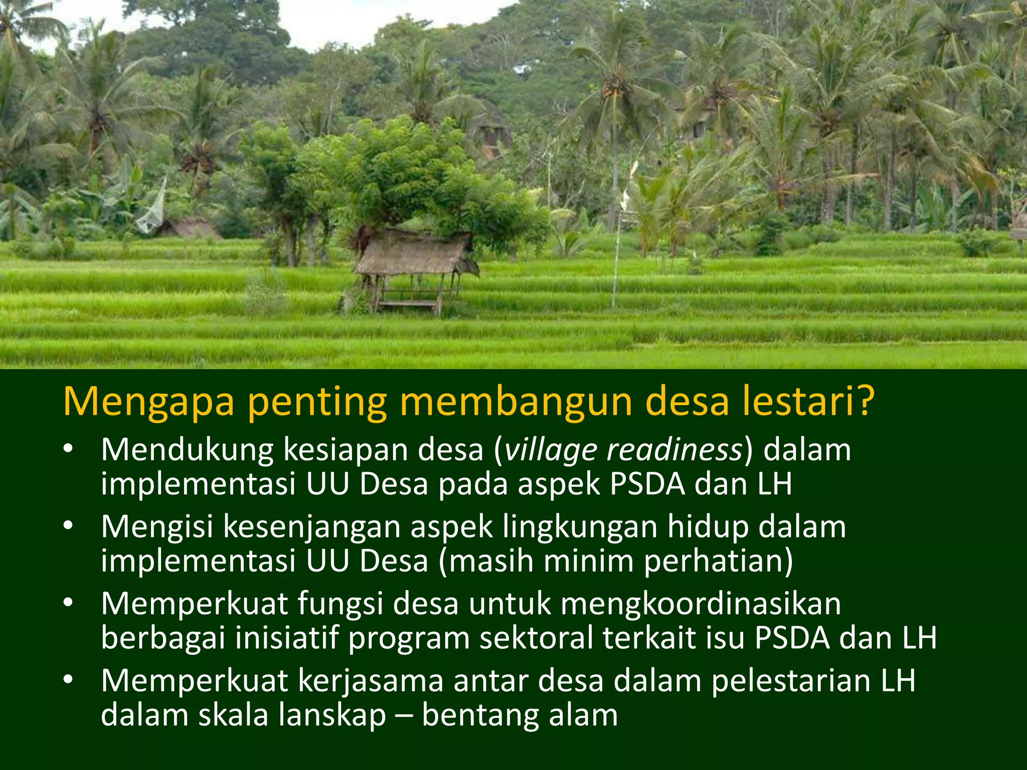 Membangun desa lestari david ardhian | PPTX