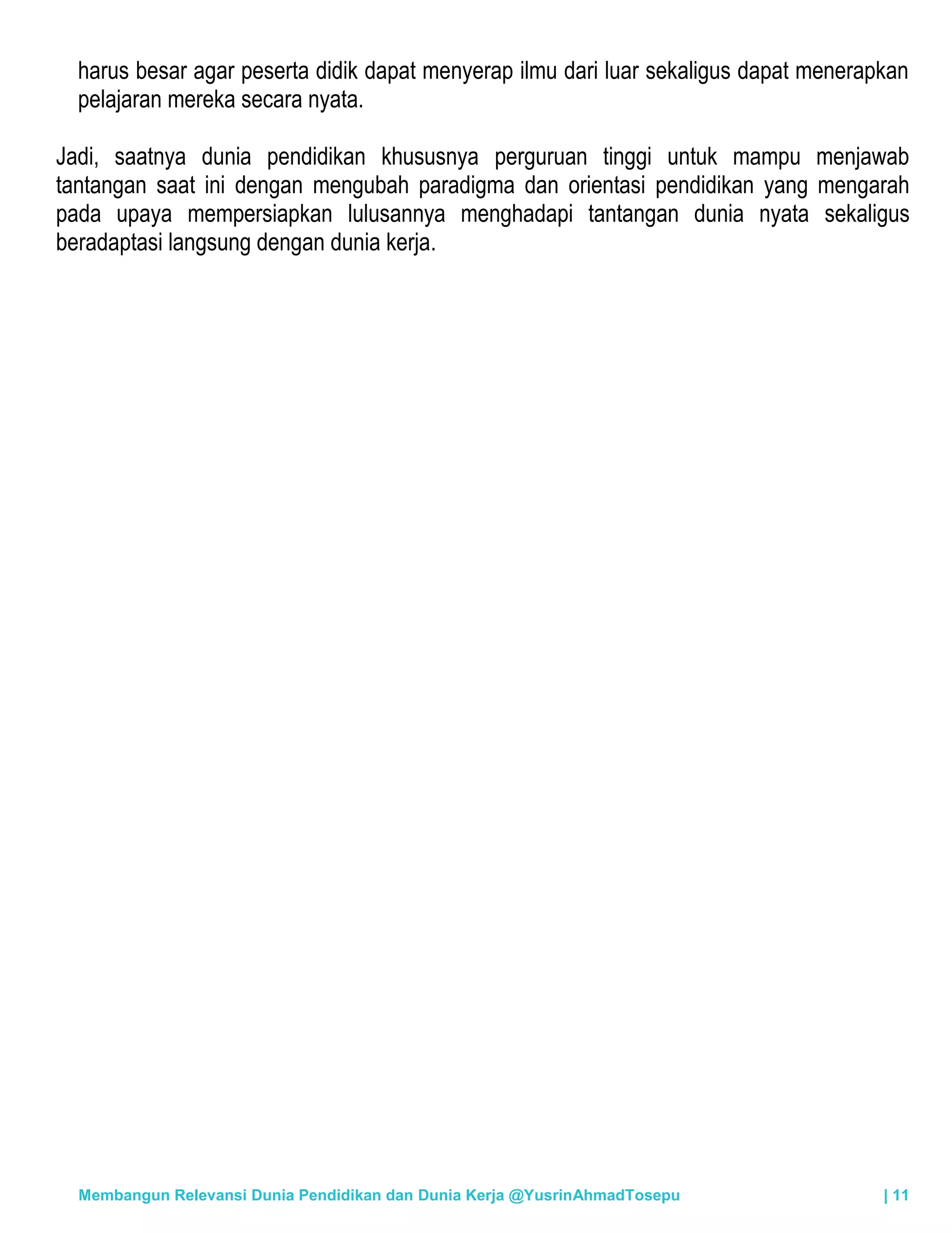 Membangun relevansi dunia pendidikan dan dunia kerja | PDF