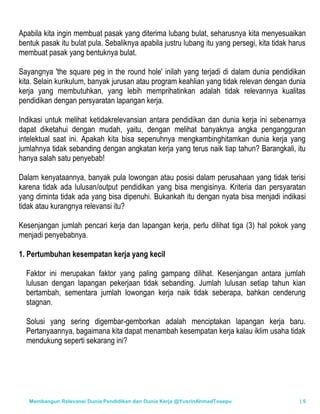 Membangun relevansi dunia pendidikan dan dunia kerja | PDF