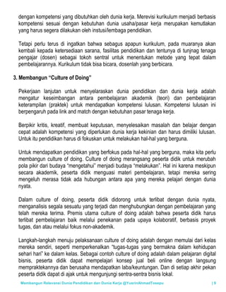 Membangun relevansi dunia pendidikan dan dunia kerja | PDF