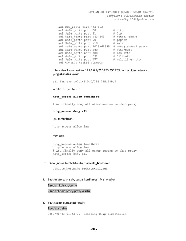 Membangun server intranet dengan linux | PDF
