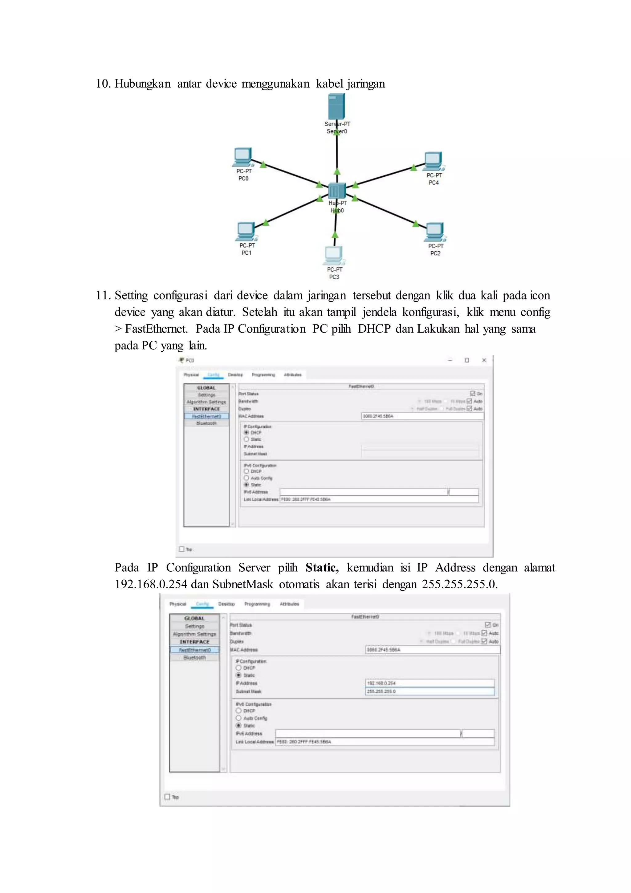 Membangun Topologi Jaringan Menggunakan Packet Tracer | DOCX