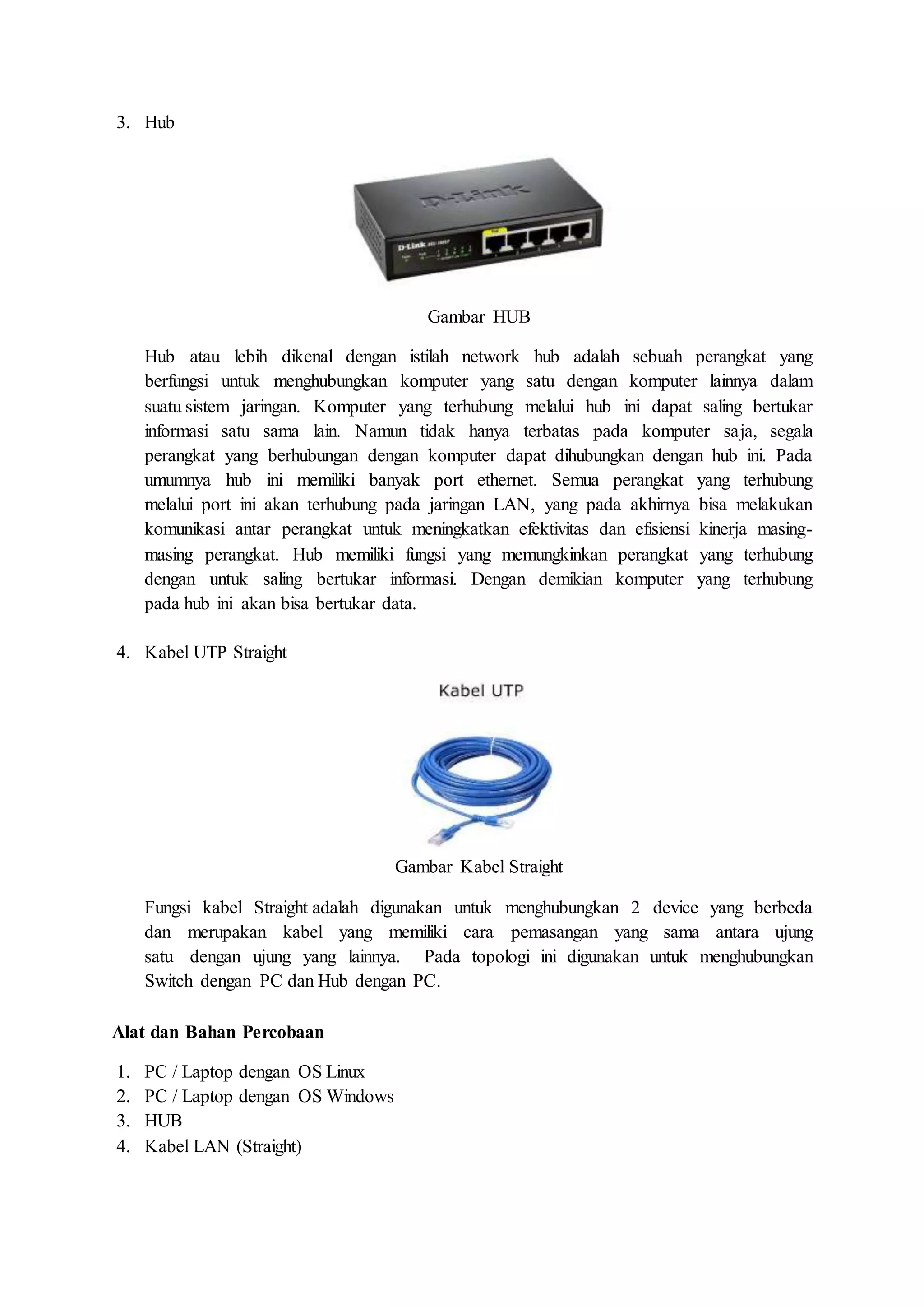 Membangun Topologi Jaringan Star Menggunakan PC Router | DOCX