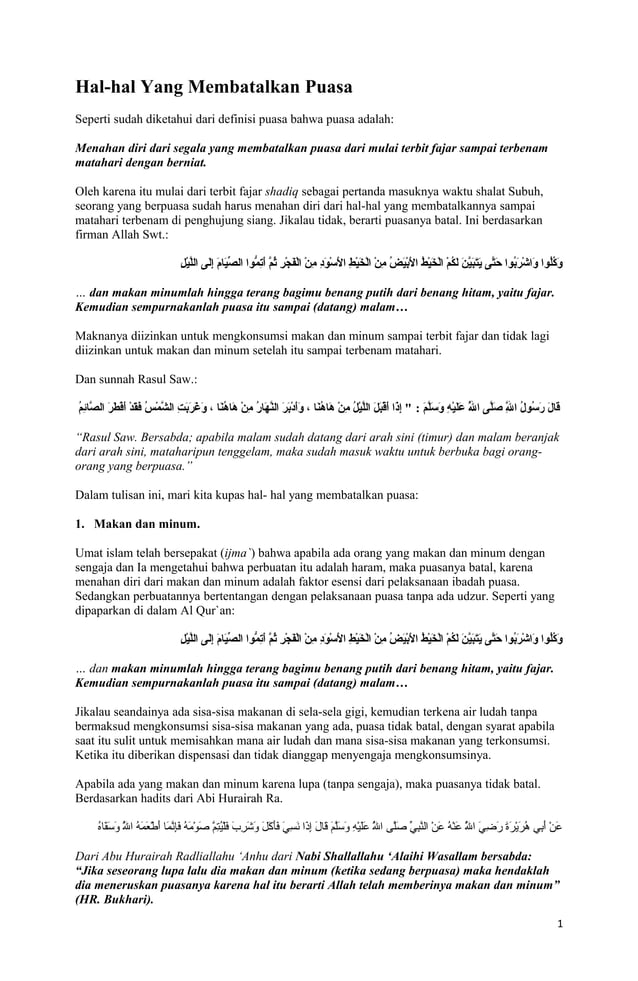 PUASA BATAL | PDF