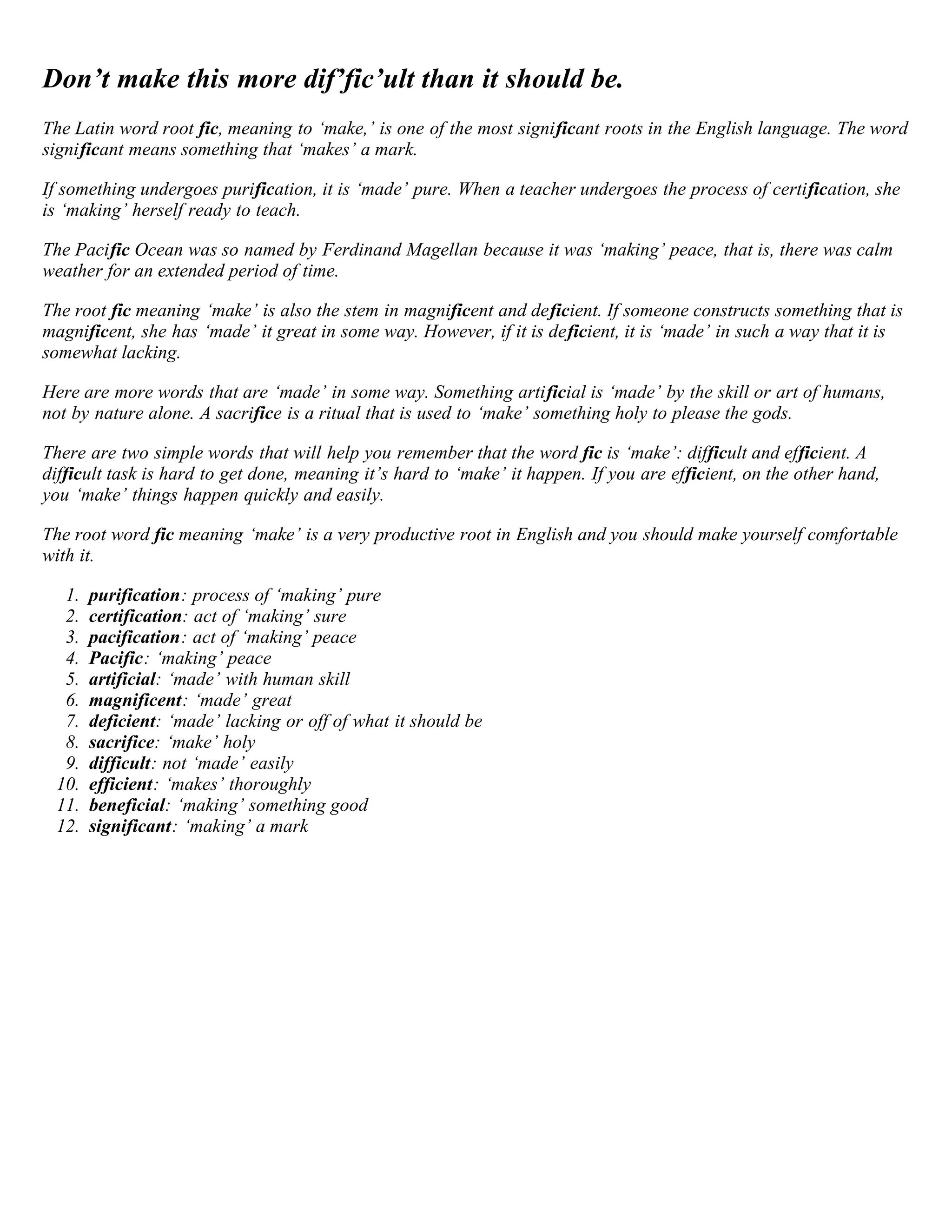 Membean word roots | PDF